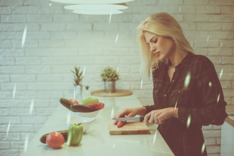 What to cook? stock photo. Image of cook, adult, cutting - 126871000