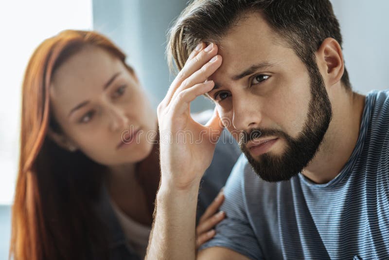 Sad Cheerless Man Looking Troubled Stock Photo - Image of social, love ...