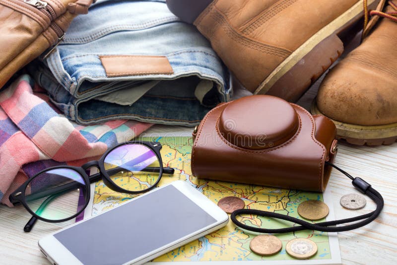 What to take for a trip stock photo. Image of clothes - 92165438