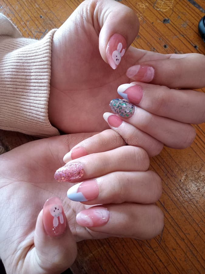 What a Wonderful Nails in My Finger that I Have Done by Handmaker Stock ...