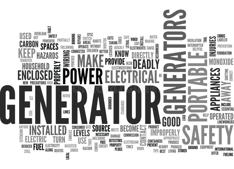 What You Should Know About Portable Generator Safety Word Cloud Stock ...
