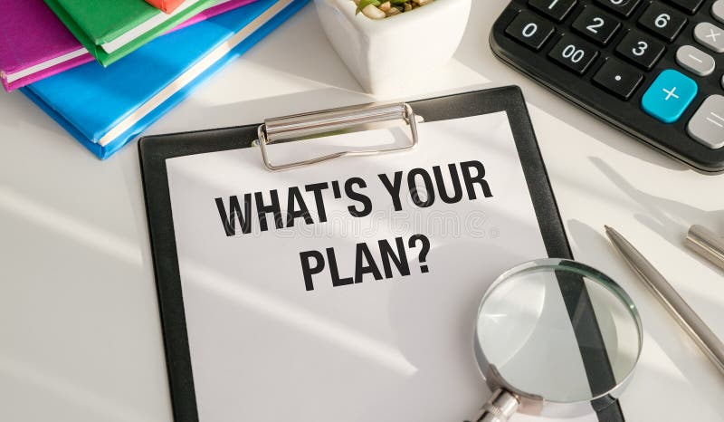 What is Your Plan Question on Note Book at Office Desktop. Stock Image ...