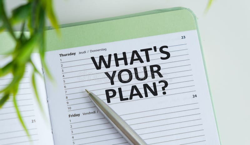 What is Your Plan Question on Note Book at Office Desktop. Stock Image ...