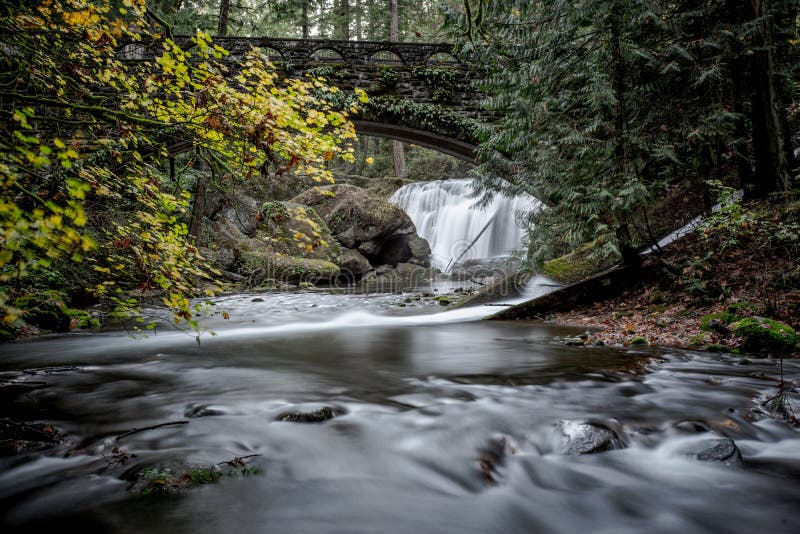 Whatcom Falls stock image. Image of historic, bridge - 62468181