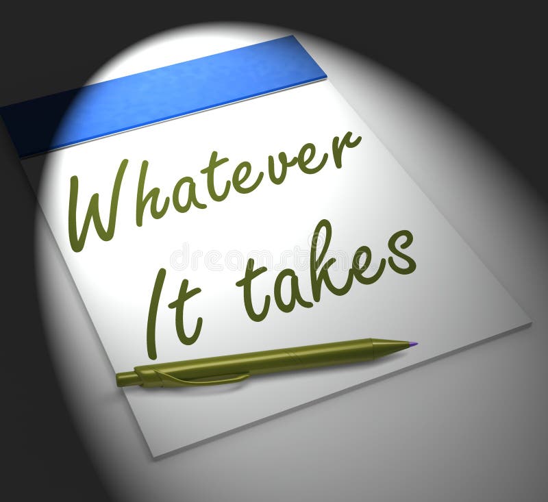 Whatever It Takes Words Puzzle Piece Finish Complete Job Task Pr Stock ...