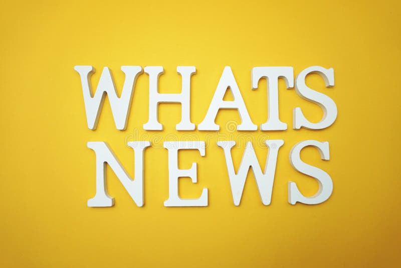 Whats News Alphabet Letter on Yellow Background Stock Image - Image of ...