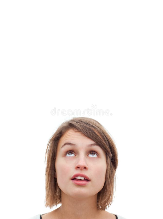 Head-thinking woman stock photo. Image of female, clipping - 17945934
