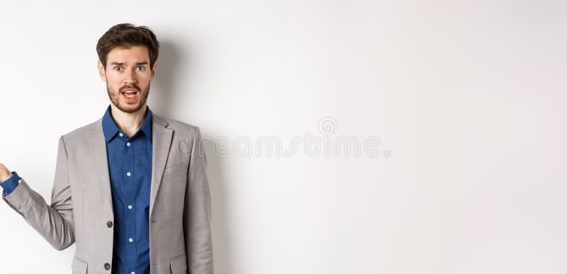 Whats Wrong. Confused Guy in Suit Cant Understand, Looking Clueless ...