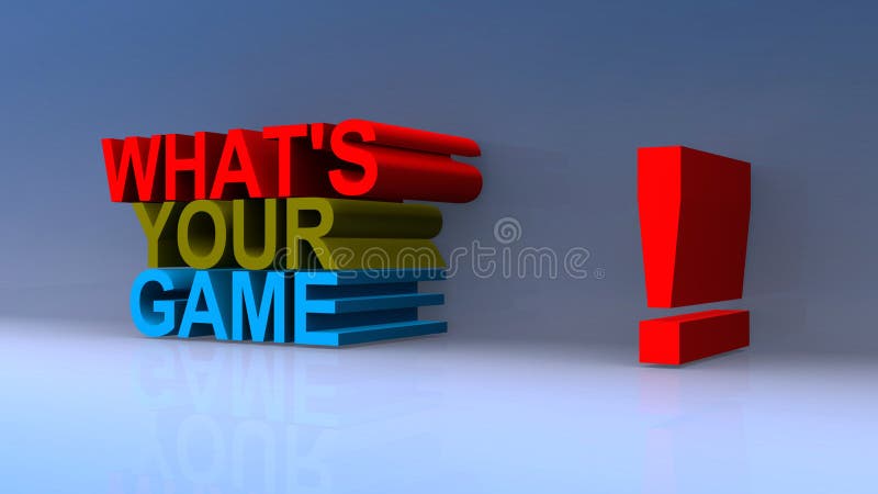 Whats your game on blue stock illustration. Illustration of font ...
