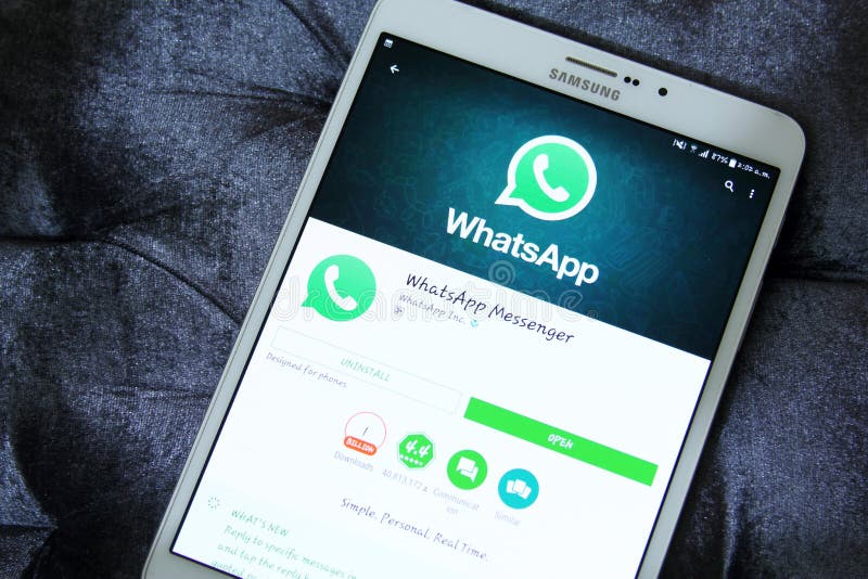 Whatsapp app editorial stock photo. Image of snapchat - 89753378