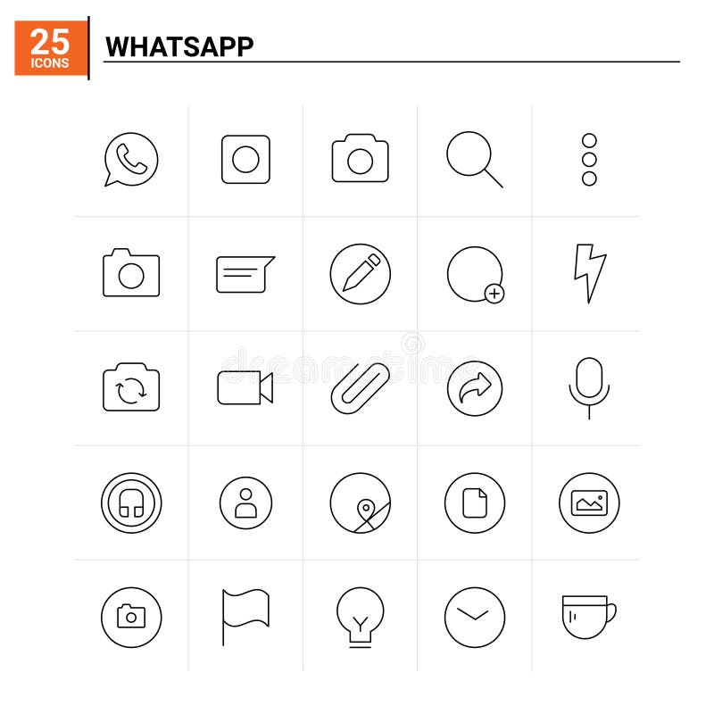 25 WhatsApp Icon Set. Vector Background Stock Vector - Illustration of ...