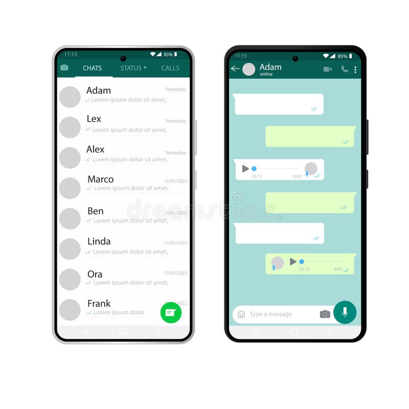 Whatsapp Interface Template for Computer, PC. Web Version of Whatsapp ...