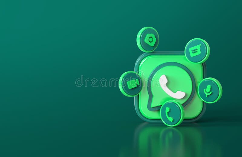 Whatsapp Logo with Copy Space in Realistic 3Drendering Editorial Image ...