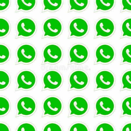 WhatsApp Logo Icon Seamless Pattern on White Background Editorial Stock ...