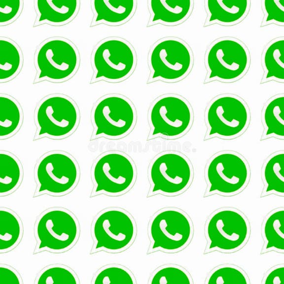 WhatsApp Logo Icon Seamless Pattern on White Background Editorial Stock ...