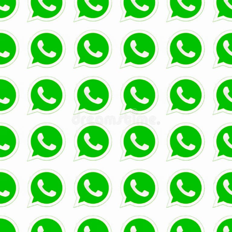 WhatsApp Logo Icon Seamless Pattern on White Background Editorial Stock ...