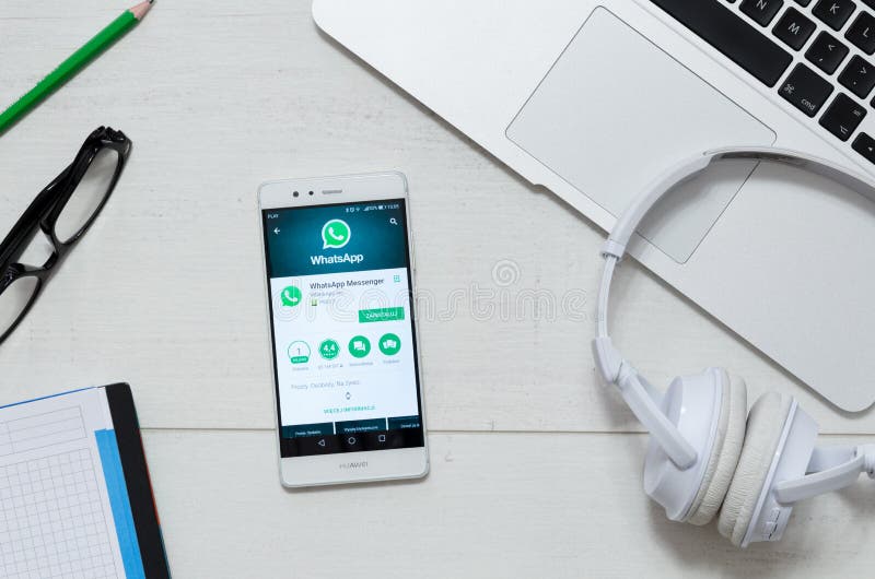 WhatsApp Messenger Application Available on Google Play Store Editorial ...
