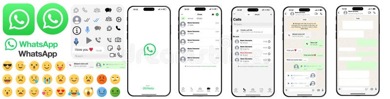 WhatsApp Mockup. Set of WhatsApp Screens Social Media and Social ...