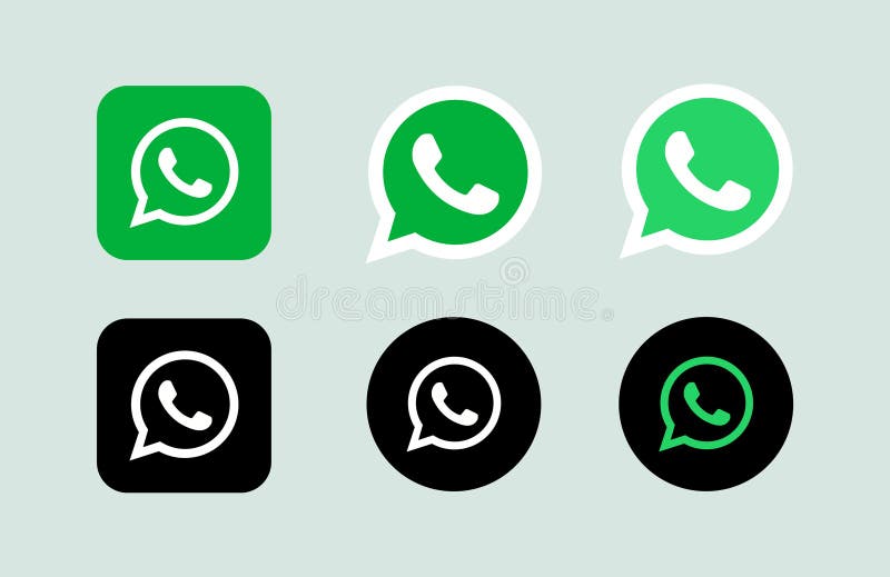 Set of WhatsApp Popular Social Media Logo Icon Stock Illustration ... Set of WhatsApp Popular Social Media Logo Icon Stock Illustration ...