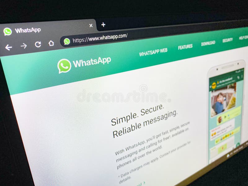 WhatsApp Web Page on Computer Screen Editorial Stock Photo - Image of ...