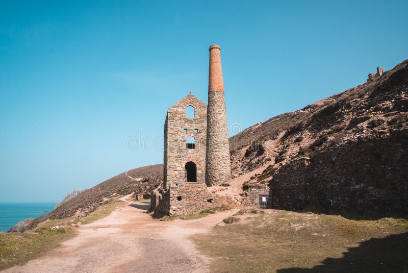 Wheal Coates on the Top of the Cliff in Cornwall, UK Stock Image ...