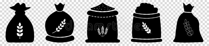 Wheat bag icon set stock vector. Illustration of transparent - 252870105