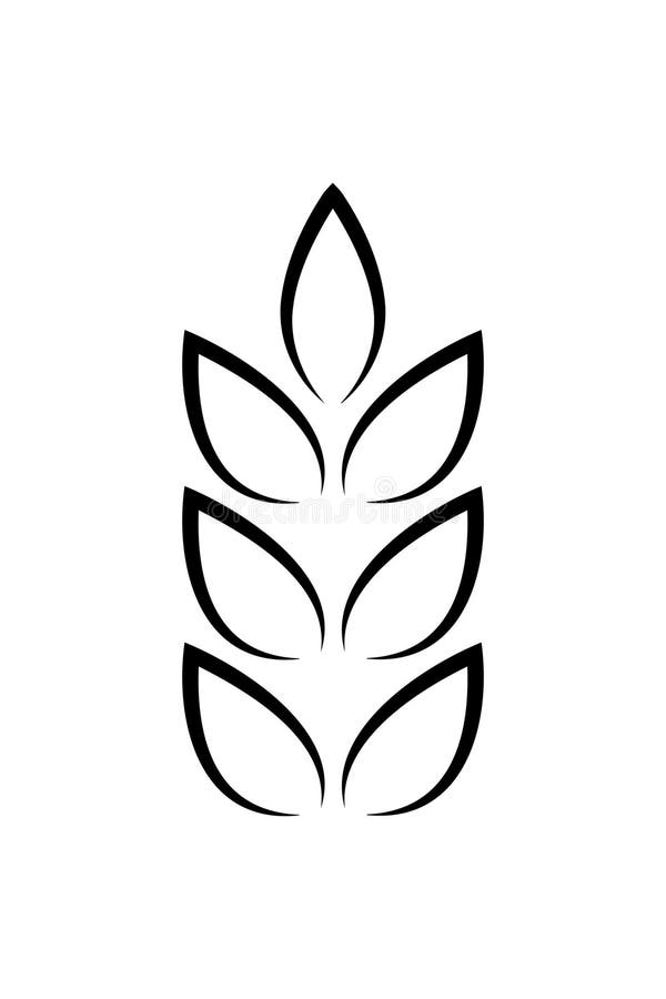 Wheat or Barley Outline Icon, Black Grain Symbol, Simple Vector Element ...