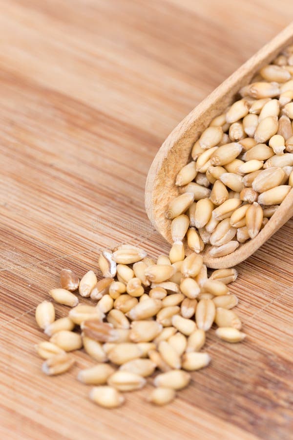 Wheat Beans in the Wooden Kitchen Spoon Stock Photo - Image of wooden ...