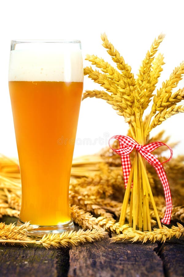 Wheat beer and wheat ears stock image. Image of isolated - 38920431