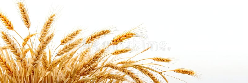 Wheat on Border Side on Plain White Background Copyspace Ai Generated ...