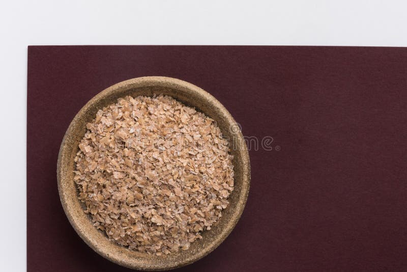 Wheat Bran in a Bowl stock image. Image of gluten, isolated - 163428619