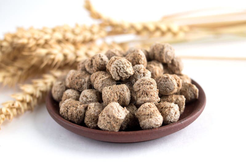 Wheat Bran Isolated on White Background.side View Stock Image - Image ...