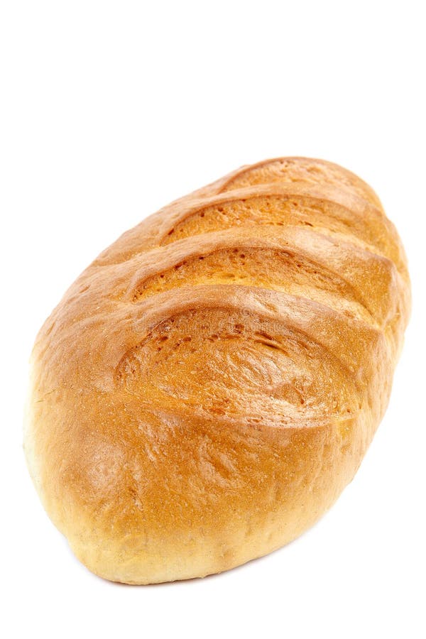 Wheat Bread Loaf Isolated on White Background Stock Image - Image of ...
