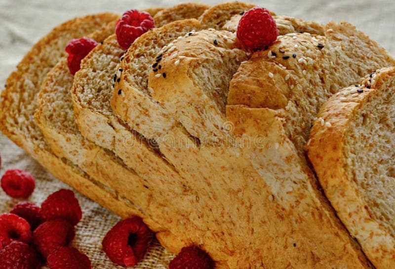 Wheat bread and red berry stock photo. Image of berry - 203435790