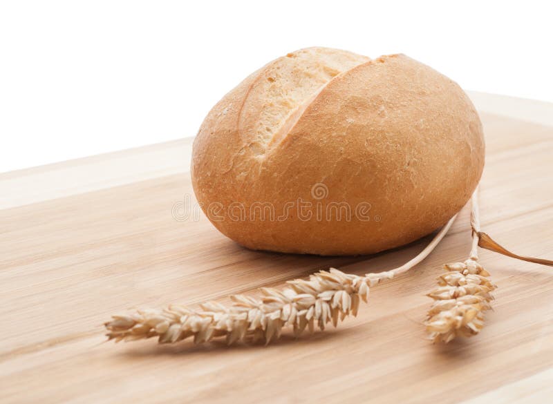 Wheat bread roll stock image. Image of board, horizontal - 31176947
