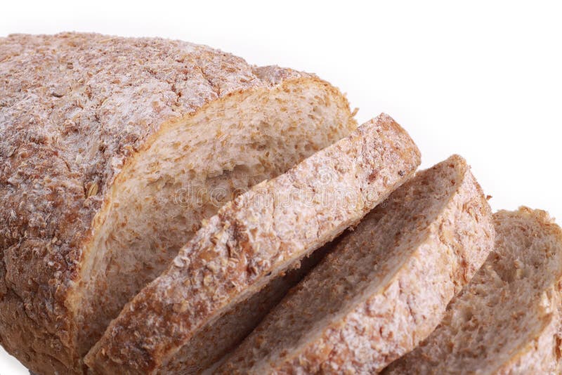 Wheat Bread on White Background Stock Photo - Image of brown, crunchy ...