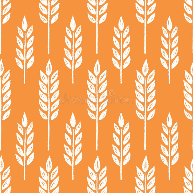 Wheat Brush Texture Seamless Pattern Background. Hand Drawn Crayon ...