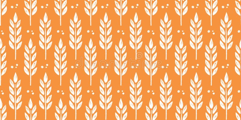 Wheat Brush Texture Seamless Pattern Background. Hand Drawn Crayon ...
