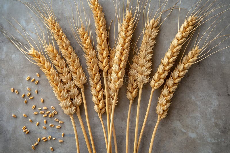 Wheat Bunches on a Textured Surface Stock Photo - Image of tabletop ...
