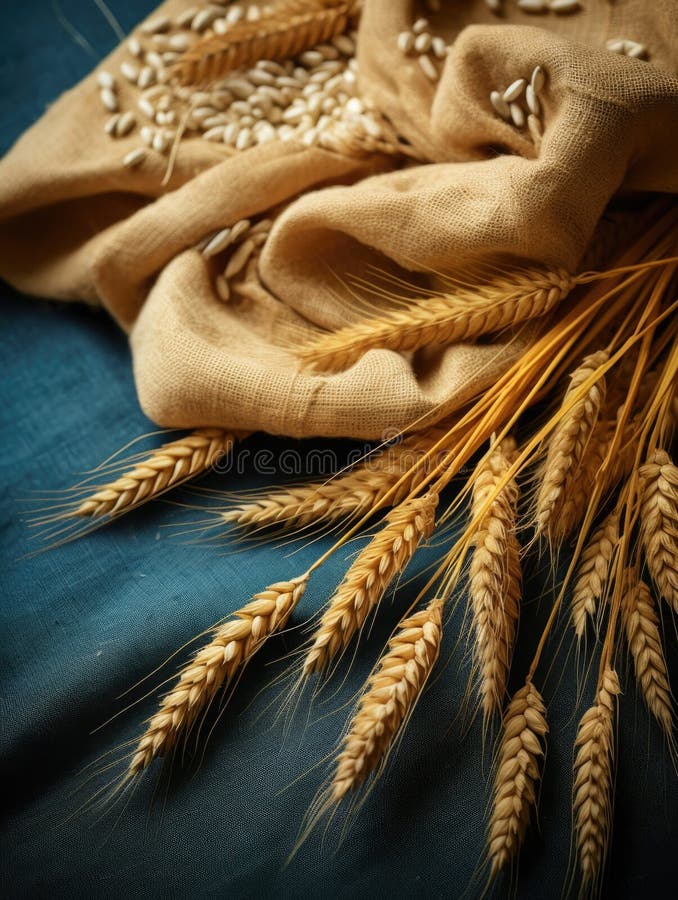Wheat Bundle Blue Cloth Stock Photos - Free & Royalty-Free Stock Photos from Dreamstime