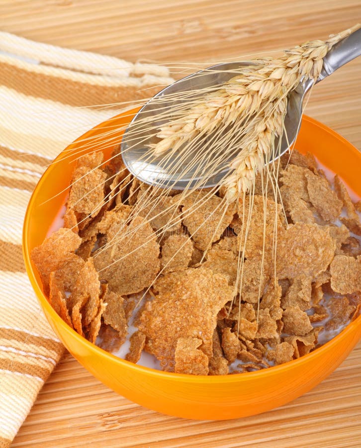 Wheat Cereal Flakes stock photo. Image of spoon, wheat - 20274268