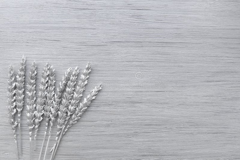 Wheat Colored in Silver on Silver Paint Background. Stock Photo - Image ...