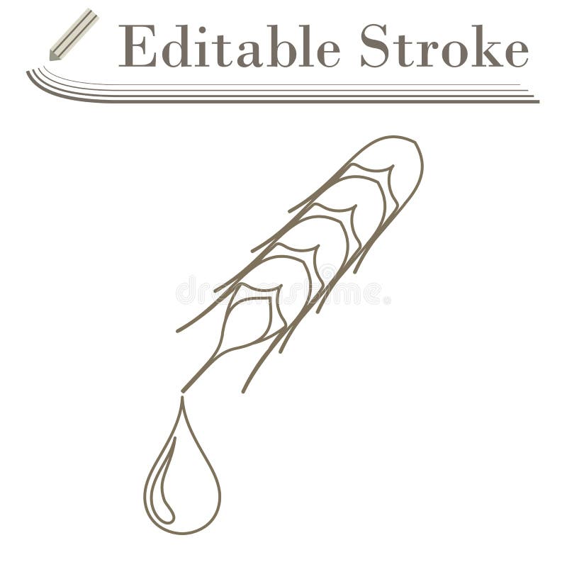 Wheat with Drop Icon stock vector. Illustration of circle - 202735890