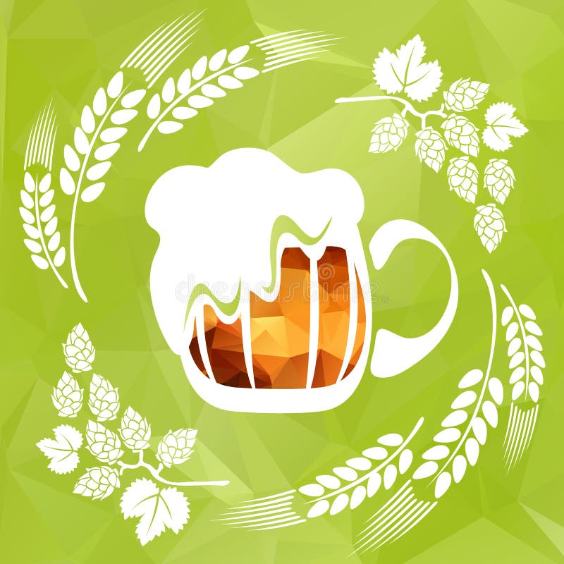 Hop and wheat stock vector. Illustration of stylized - 11610032