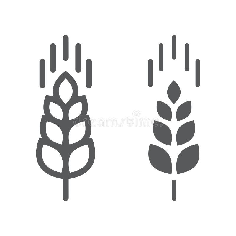 Wheat Line and Glyph Icon, Agriculture and Farm, Grain Sign, Vector ...