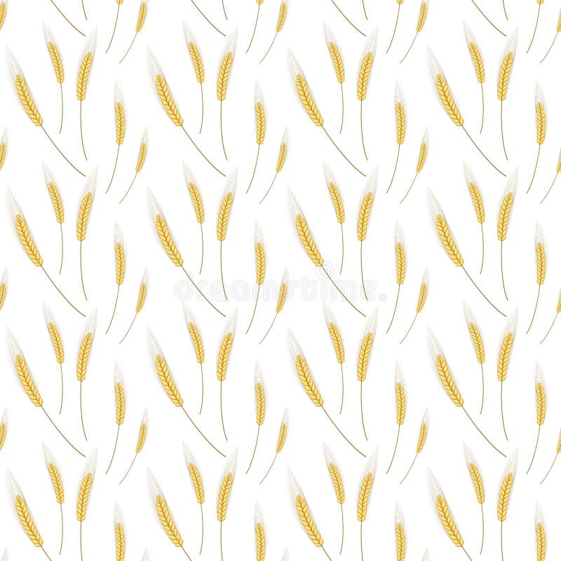 Wheat Ear Seamless Pattern Background Stock Vector - Illustration of ...