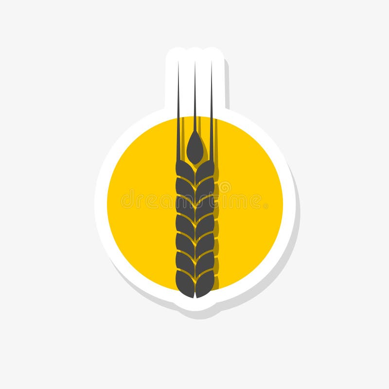 Wheat Ear Sticker Icon in Circle, Symbol, Logo Illustration Stock ...