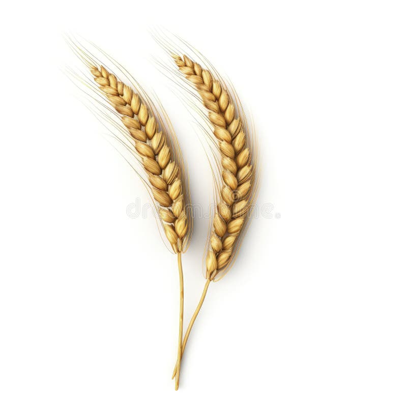 Wheat Ears Isolated on White Background Stock Illustration ...