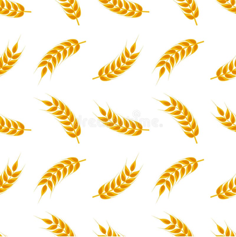Seamless Pattern with Gold Ears of Wheat and Grains. Stock Vector ...