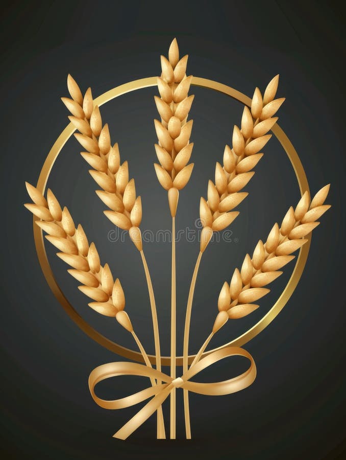 Wheat ears with ribbon stock photo. Image of grain, generated - 374128670